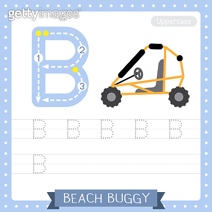 Letter B uppercase tracing practice worksheet. Beach Buggy (1223347327 ...