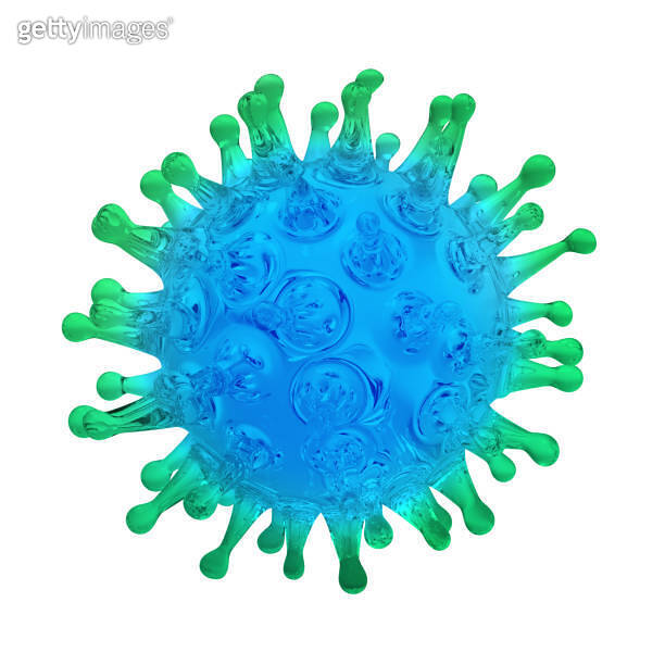 Virus bacteria cell colorful 3D render image isolated on white ...