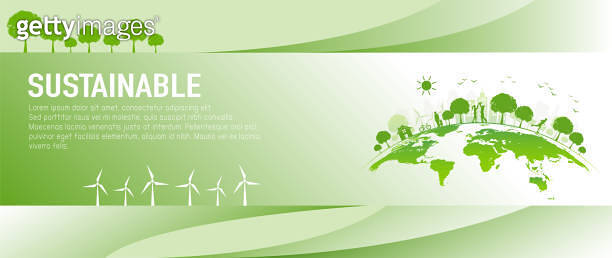 Banner design for sustainable development and eco friendly concept with ...