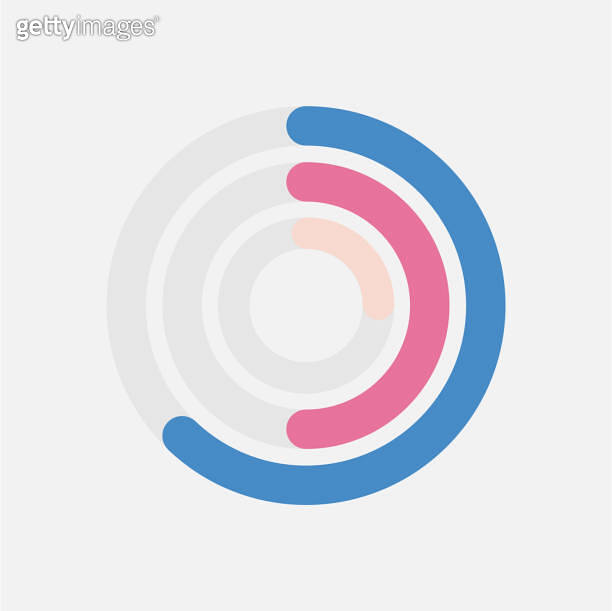 Circular activity ring flat vector icon for watch apps and websites 이미지 ...