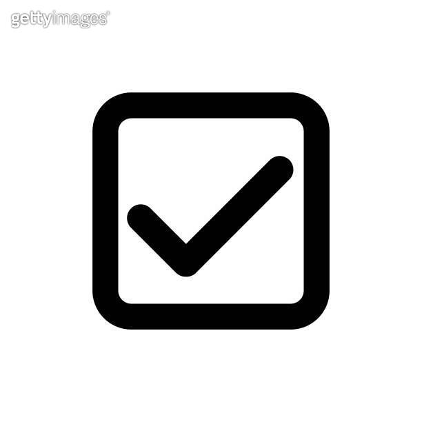 Linear Check icon. Approved symbol. Ok icon. Check button sign. Tick ...