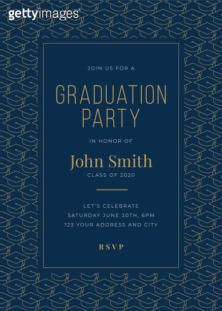 Graduation Class of 2020. Party invitation. Design template with icon ...