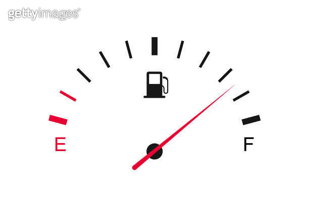 Fuel gauge. Fuel indicator. Car dashboard. Gasoline meter. 이미지 ...