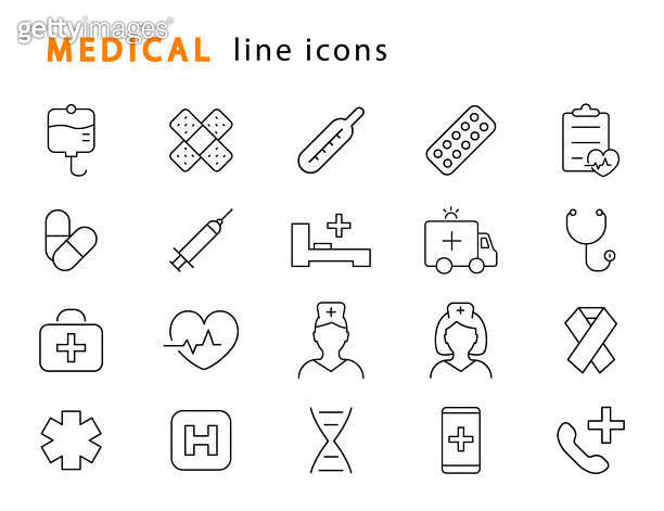 Medical thin line icon set. Medicine and healthcare symbols ...