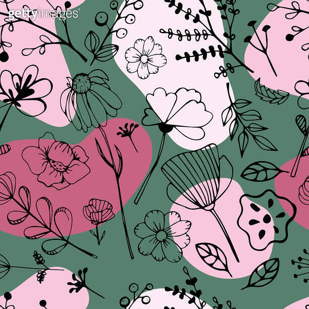 floral seamless pattern with wildflowers . Creative floral texture for ...