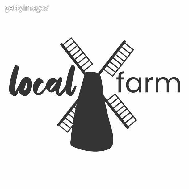 Local farm logo. farm food simple stamp. Typographic eco farm insignia ...