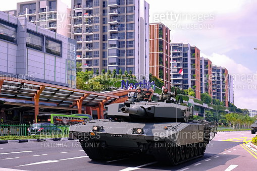 Singapore Mobile Column military parade travelling through Yishun ...