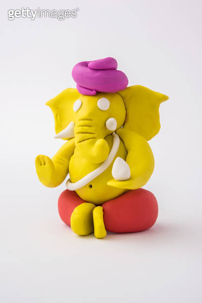 Home made Lord Ganesha Idol using Play dough 이미지 (1267369847) - 게티이미지뱅크