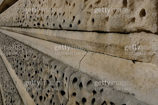 Rusticated stone base of the memorial for the Great Exhibition of 1851 ...