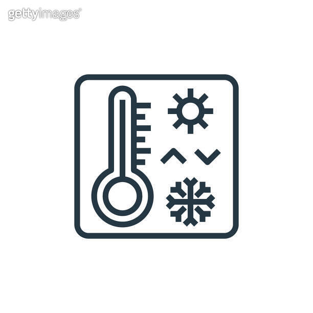 temperature control icon vector from smarthome concept. Thin line ...