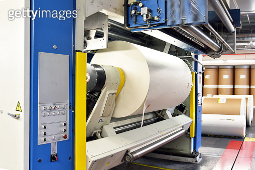 modern offset printing machines in a large printing plant - modern ...