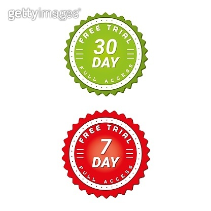 Free trial labels. Promotion badge, special offer sign vector ...
