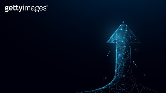 Growing Graph Icon From Lines, Triangles, Particle, Low Poly and ...