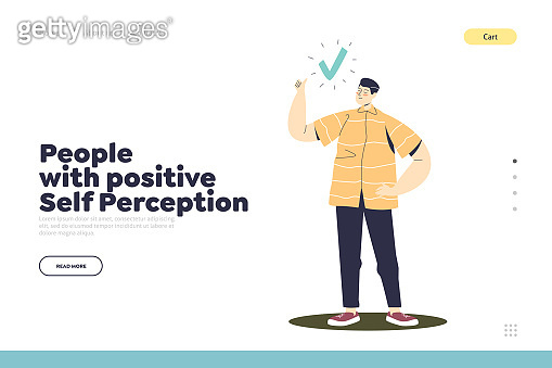 Positive self perception and love yourself concept of template web ...