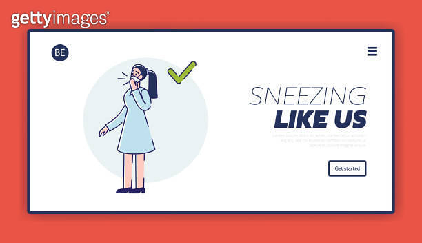 Viral Infection Protection. Website Landing Page. Infographic With ...