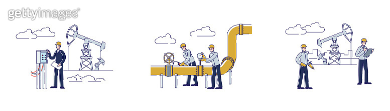 Oil And Gas Production. Operators Make Service Of Current Breakage In ...