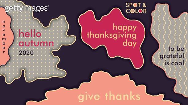 Trendy poster for Thanksgiving day. Modern minimal composition of ...