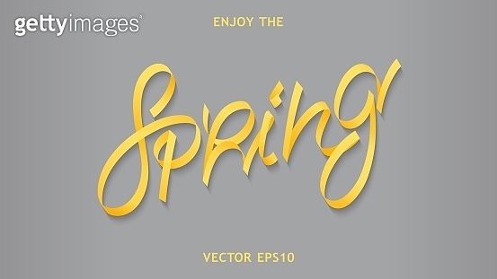 Enjoy the Spring. Trendy vector calligraphy with 3D effect. Ready ...