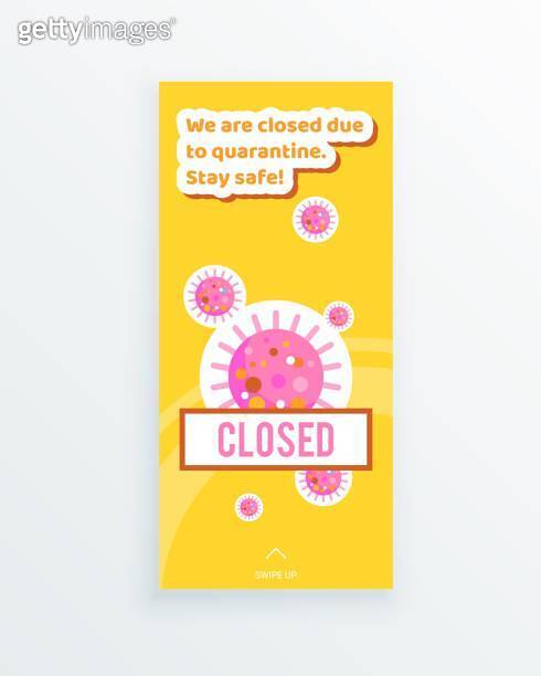 Shop is closed due to quarantine, stay safe story template. Corona ...