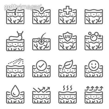 Skin dermatology icon illustration vector set. Contains such icon as ...