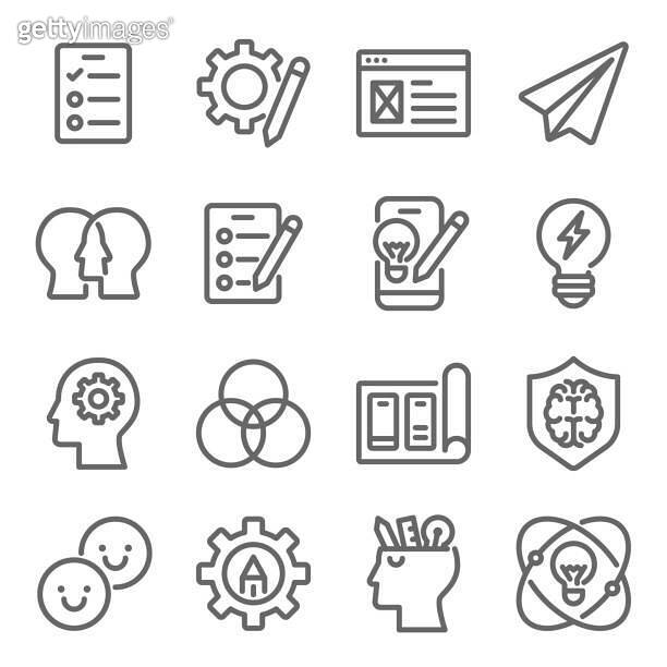 Design Thinking Icon Illustration Vector Set Contains Such Icons As Brainstorming Survey