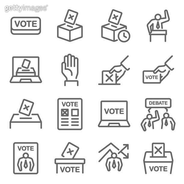 Election voting icon illustration vector set. Contains such icon as ...