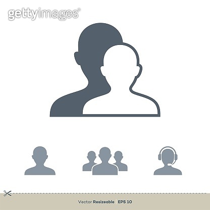 Human Shape Vector Logo Template. Profile, Teamwork, Operator ...
