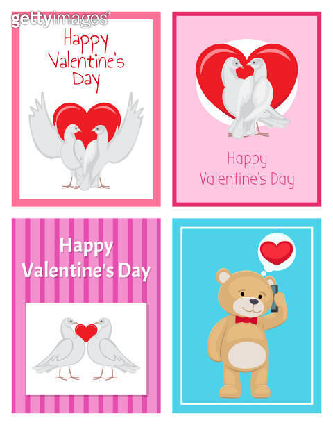 Cute Soft Toy Bears and White Doves in Love Set 이미지 (1199453265) - 게티이미지뱅크