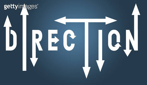 Direction text concept. Letters made from arrows. Creative typography ...