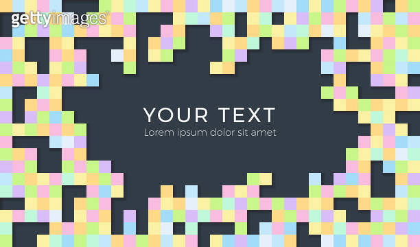 Abstract background with scattered mosaic pieces. Seamless colorful ...