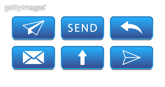 Buttons to send a message. Send buttons. Mail icons Vector illustration ...