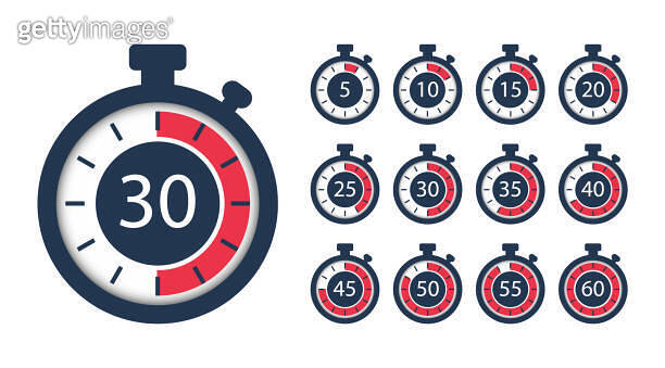 Big set of stopwatches. Timer icons. Vector illustration 이미지 ...