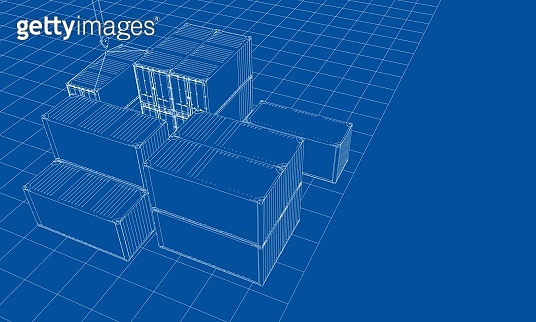 Cargo containers. Wire-frame style 이미지 (1221331702) - 게티이미지뱅크