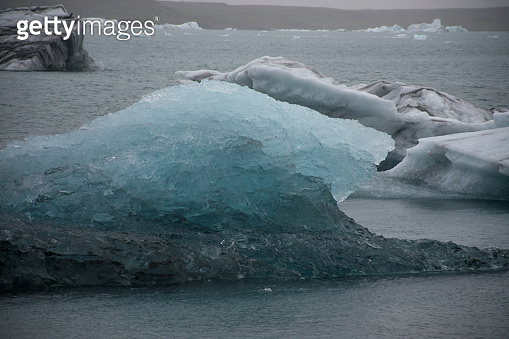 Icebergs floating. Ices and icebergs. Glacier lagoon. Greenland iceberg ...