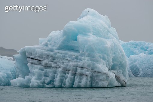Icebergs floating. Ices and icebergs. Glacier lagoon. Greenland iceberg ...