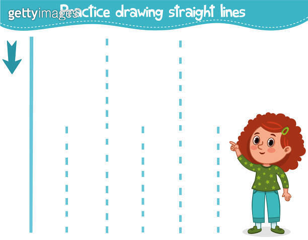 Practice drawing straight lines. 이미지 (1220419808) - 게티이미지뱅크