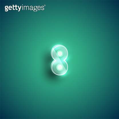 Realistic neon 'colon' character with plastic case around, vector ...