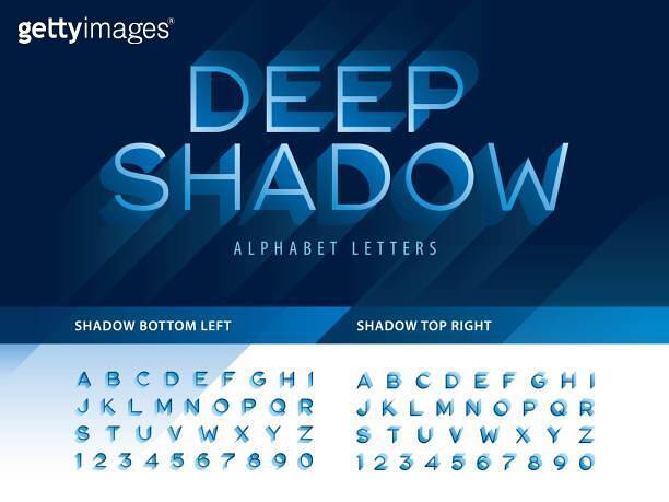 Vector of Modern Deep Shadow Alphabet Letters and numbers (1272663884 ...
