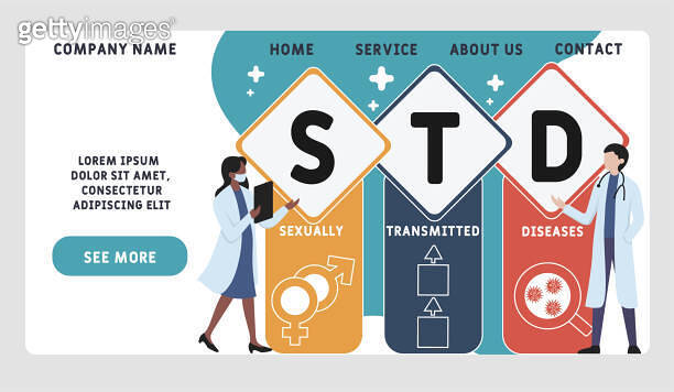 Vector website design template. STD - Sexually Transmitted Diseases ...