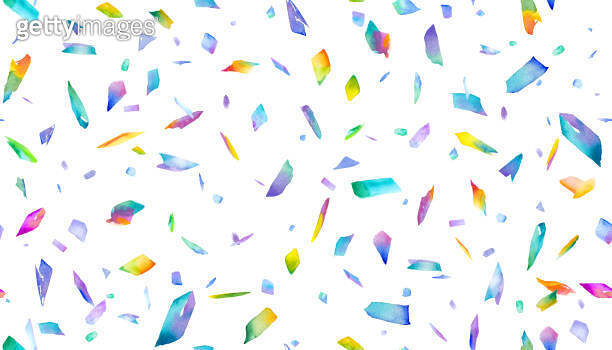 Random prism seamless pattern. Watercolor illustration. (White ...