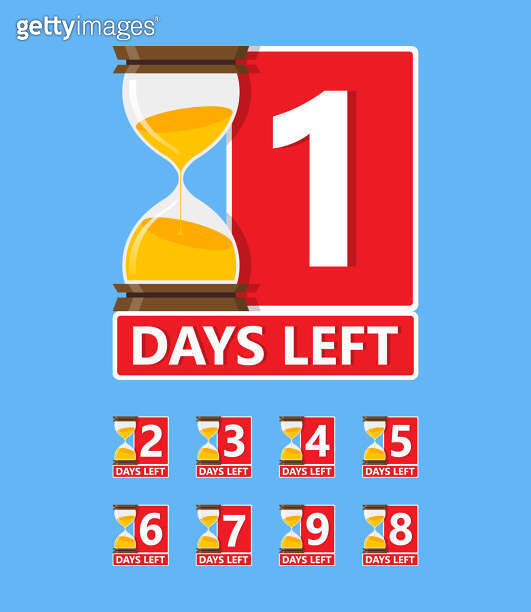Days Left with Sand Timer Hourglass Badge for Sale or Retail 이미지 ...