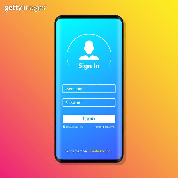 User Login Screen Page Interface Concept Illustration Vector 이미지 ...