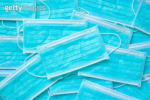 Blue surgical face mask texture background protection against air ...