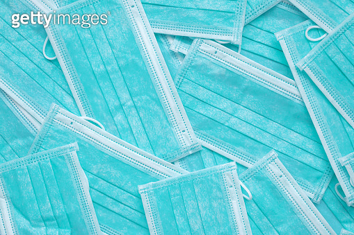 Blue surgical face mask texture background protection against air ...