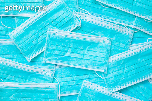 Blue surgical face mask texture background protection against air ...