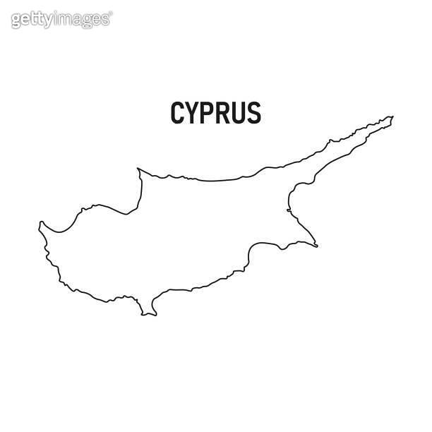 Cyprus line map. Isolated vector illustration. (1202246551) - 게티이미지뱅크