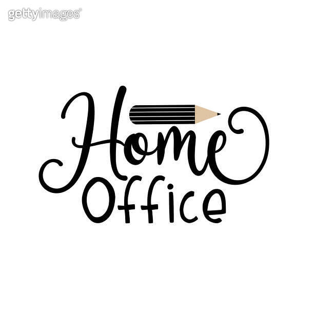 Home Office calligraphy with pencil. 이미지 (1212728464) - 게티이미지뱅크