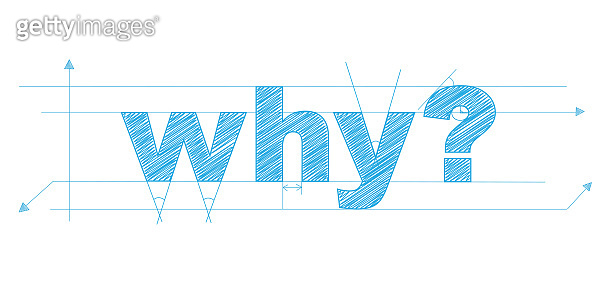 WHY? blue draft typography banner 이미지 (1263407723) - 게티이미지뱅크