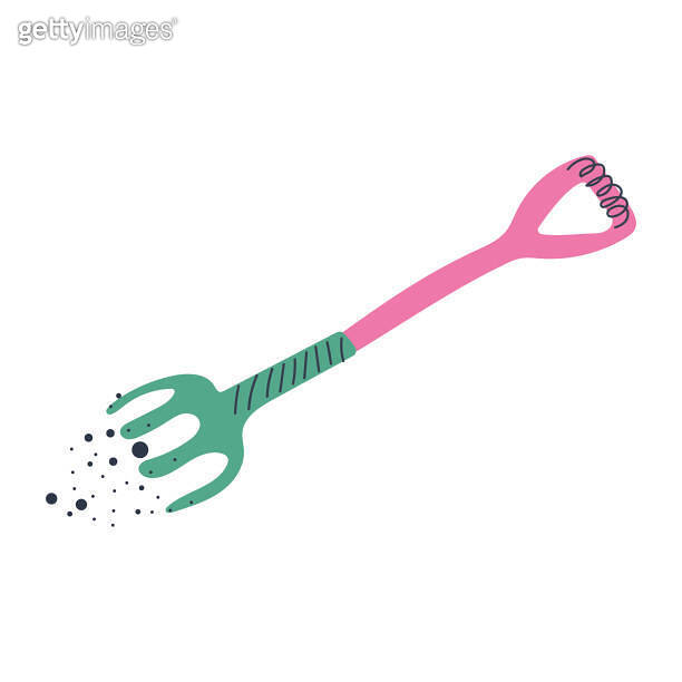 Pitchfork, hayfork hand drawn vector illustration for gardening, farm ...