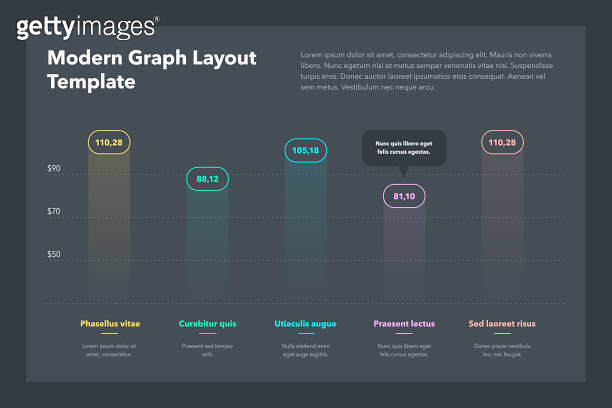 Modern graph layout template with place for your content - dark version ...